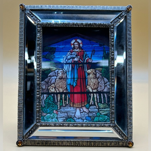 Vintage | Accents | Ornate Mirror Picture Frame Stained Glass Look ...